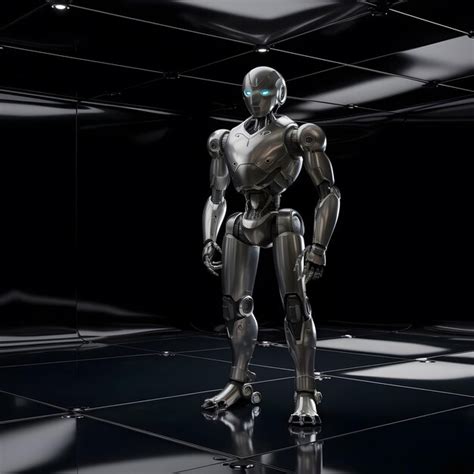 3d rendering humanoid ai robot premium ai generated image