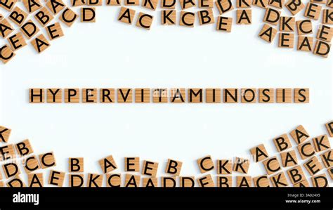A 3d Rendering Of A Word Hypervitaminosis Using Scrabble Tiles