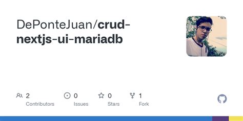 GitHub DePonteJuan Crud Nextjs Ui Mariadb