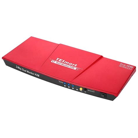 TESmart Dual Monitor KVM Switch HDMI HDMI 2 Monitors 2 Computers UHD 4K 60Hz RGB 4 4 4 USB