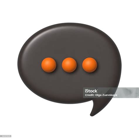 통신 채팅 3d 아이콘입니다 세 개의 주황색 점이 있는 갈색 말풍선 벡터 그림입니다 3차원 형태에 대한 스톡 벡터 아트 및 기타 이미지 3차원 형태 갈색 개념