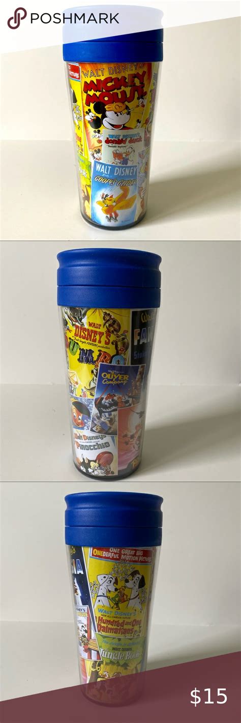 Disney Coffee Thermos Vintage Movie Posters Mickey Mouse Dumbo 101 Dalmatians Movie Posters