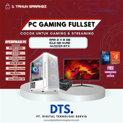 Jual Pc Gaming Fullset | Ryzen 5 5600 | RTX 2060 Super | 16GB | 512GB ...