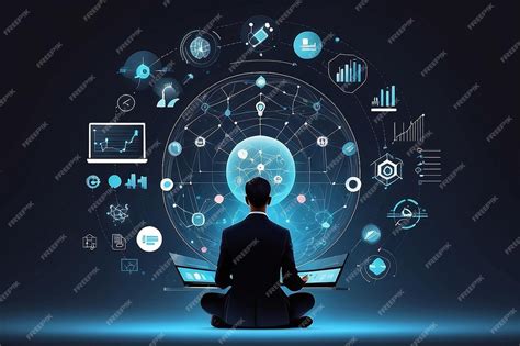 Ai Big Data And Business Analytics Icons Represent The Integration Of Advanced Premium Ai