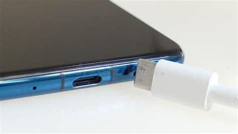 Detail Of Usb Type C Cable Ready To Connect To A Mobile Phone Stock Image Image Of Plastic