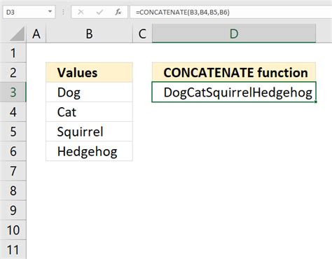 How To Use The CONCATENATE Function