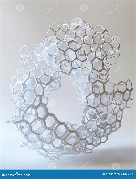 126 Translucent 3d Printed Complex Geometric Lattice Structure Sculpture Stock Illustration