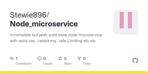 github stewie896 node microservice incomplete but yeah solid base node microservice with