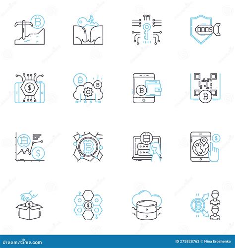Internet Energy Linear Icons Set Efficiency Speed Sustainability