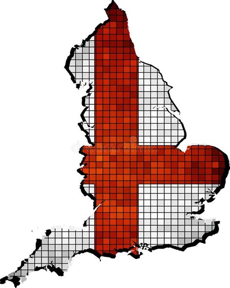 Mapa De Inglaterra Com Bandeira Para Dentro Ilustração Do Vetor
