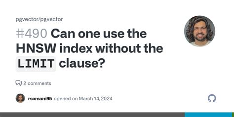 Can One Use The HNSW Index Without The LIMIT Clause Issue 490