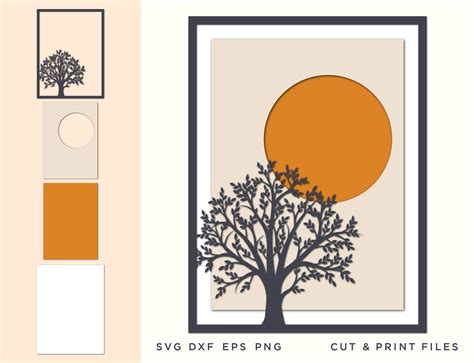 D Tree Tree Svg Dorm Wall Decor Dorm Walls Paper Cut Design Star Wall Art Tree Silhouette