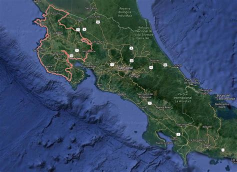 Guanacaste Costa Rica Map