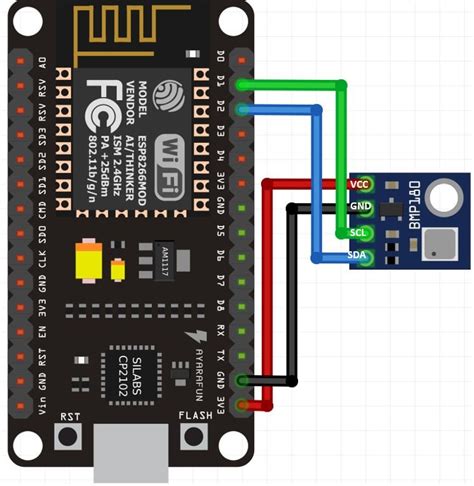 esp8266 with bmp180 atmospheric pressure and temperature sensor