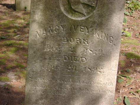 Nancy Ivey Mcneill King 1810 1892 Find A Grave Memorial