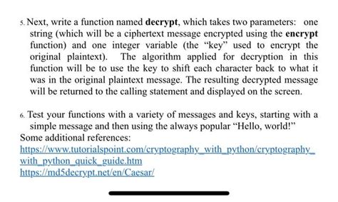 Solved Defining Functions Used To Encode And Decode Messages Chegg Com