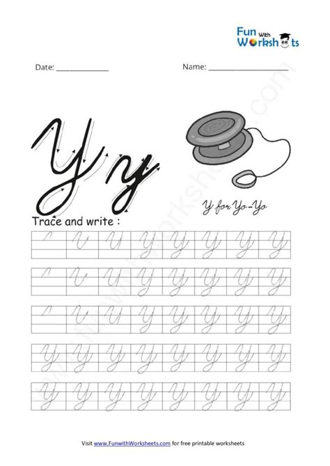 Cursive Handwriting Practice Capital Letter Y Free Printable Worksheets Cursive Writing