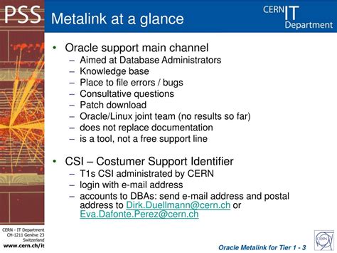 Ppt Oracle Metalink For Tier 1 Powerpoint Presentation Free Download