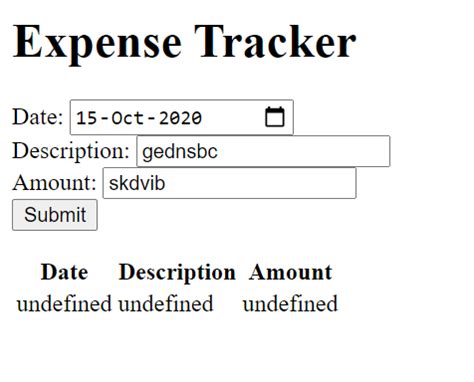 Insert Form Values In A Table Using Javascript Stack Overflow