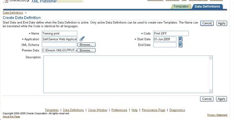 Integrating Xml Publisher And Oafgenerating Output In Pdf Msword