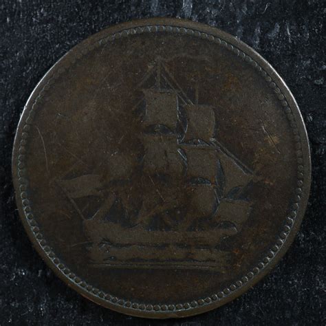 LC C Halfpenny Token ND Lower Bas Canada Quebec Ship Breton Jetons Canada