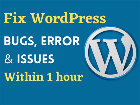 Issues Bug Fixes Plugin Fixes Theme Fixes For Your Wordpress Website