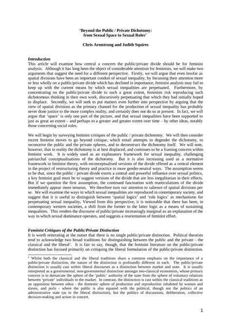 Pdf Beyond The Publicprivate Dichotomy Relational Space And Sexual