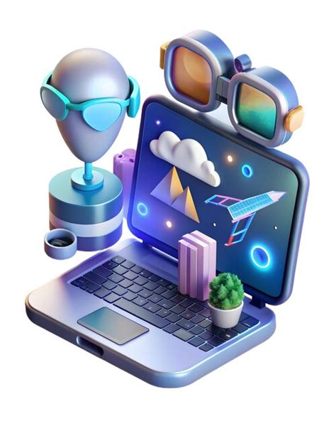 Modern Workspace With Laptop Displaying Holographic Ai And Financial Icons In Digital Finance