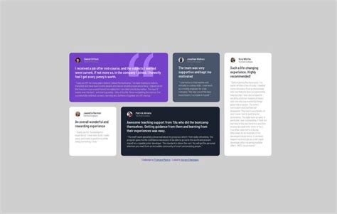 Frontend Mentor Testimonials Grid Section Using Html And Css Grid