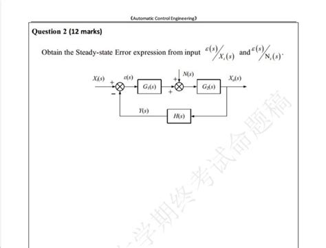 Solved Automatic Control Engineering Question Marks Chegg