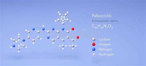 Palbociclib Molecule Molecular Structures Antineoplastic Agents 3d Model Structural Chemical