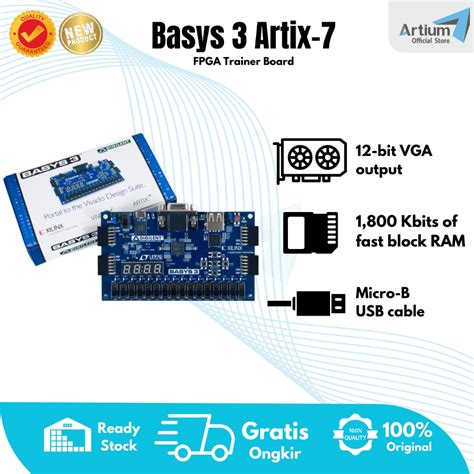 Jual Digilent Basys 3 Artix 7 Fpga Trainer Board Programmable Logic