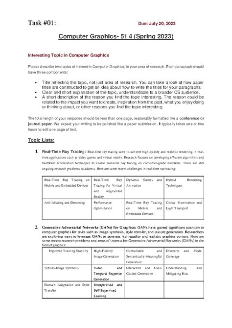 Task0101 Cg Lab Task 1 Task 01 Due July 20 2023 Computer Graphics 51 4 Spring 2023