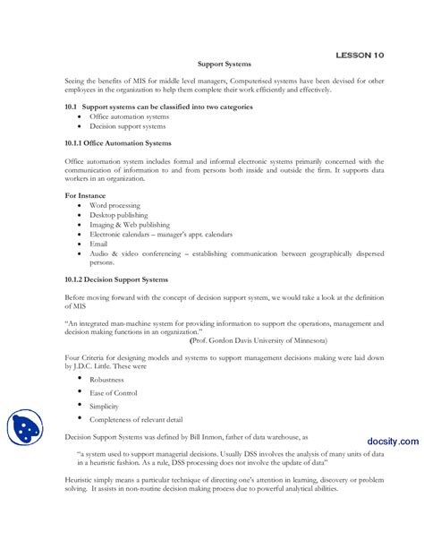 Support Systems Information Security And Systems Lecture Notes Docsity