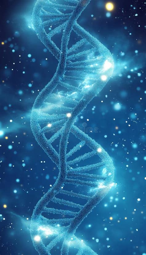 Glowing Dna Strand Genetic Code Blueprint Of Life Biotechnology Medical Research Stock