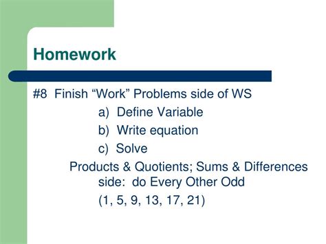 PPT Work Word Problems PowerPoint Presentation Free Download ID