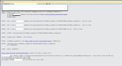C UWP APP Mrt App Dll Cannot Find Or Open The PDB File Stack Overflow