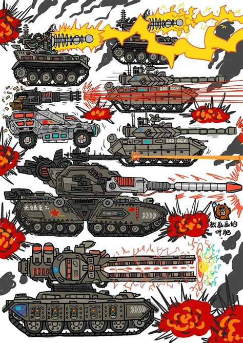 坦克简笔画儿童丙烯颜料（共16张） 简笔画图片大全