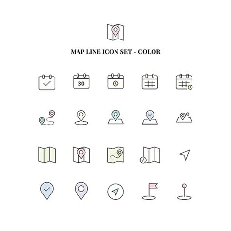 유토이미지 컬러 지도 아이콘 모음