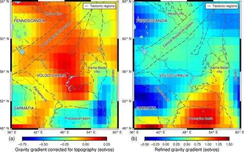 A Vertical Gravity Gradient Corrected For Topography On The Area Of Download Scientific