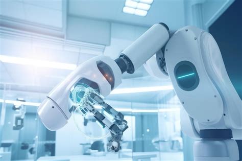 Premium Ai Image Robotic Arm With Safety Features And Systems In Place Working On Delicate