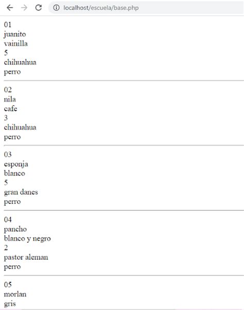 consulta de datos con mysql