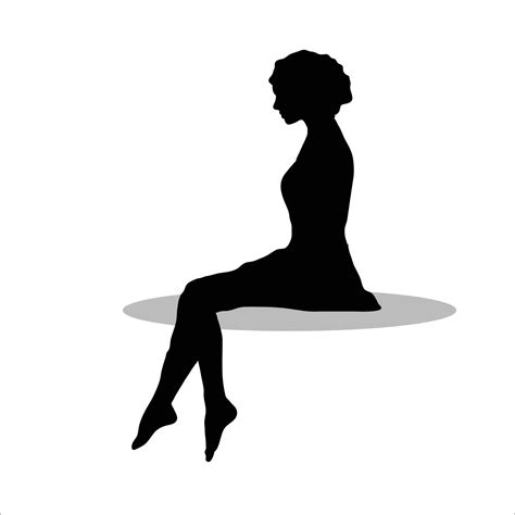 Girl Sitting Silhouette 34037541 Vector Art At Vecteezy