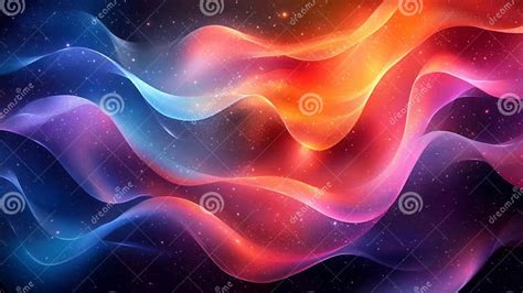 Abstract Colorful Waveforms In Cosmic Space Generative Ai Stock Illustration Illustration Of
