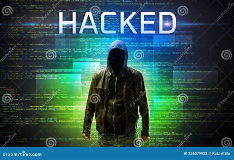Faceless Hacker On Code Background Stock Image Image Of Dark Code 226079923