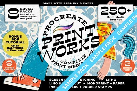 Procreate Print Works Complete Print Media Pack Sample Pack Design Cuts