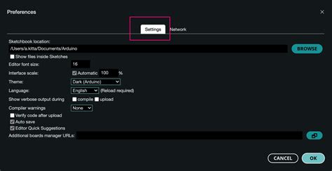 Incorrect Tab Color In The Settings Dialog Issue Arduino Arduino Ide GitHub