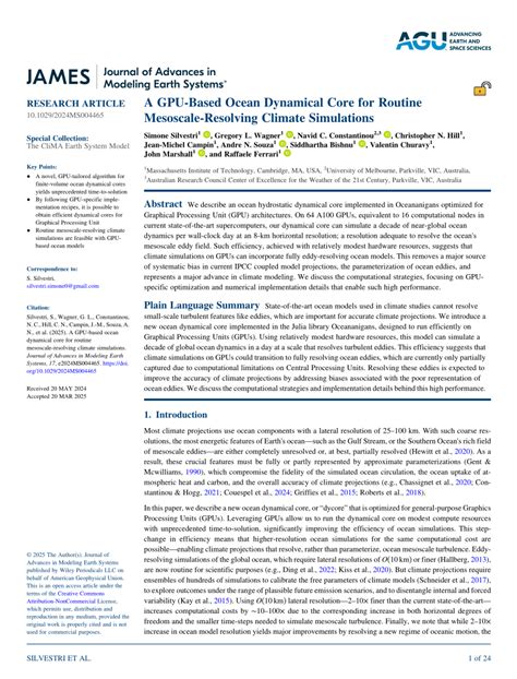 Pdf A Gpu‐based Ocean Dynamical Core For Routine Mesoscale‐resolving