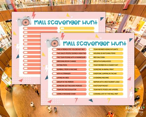 Mall Scavenger Hunt Ideas Group Scavenger Hunt At The Mall Mall
