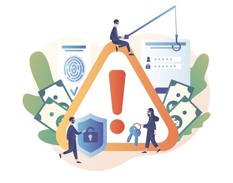 Premium Vector Big Attention Sign Internet Hacker Attack And Personal Data Security Concept
